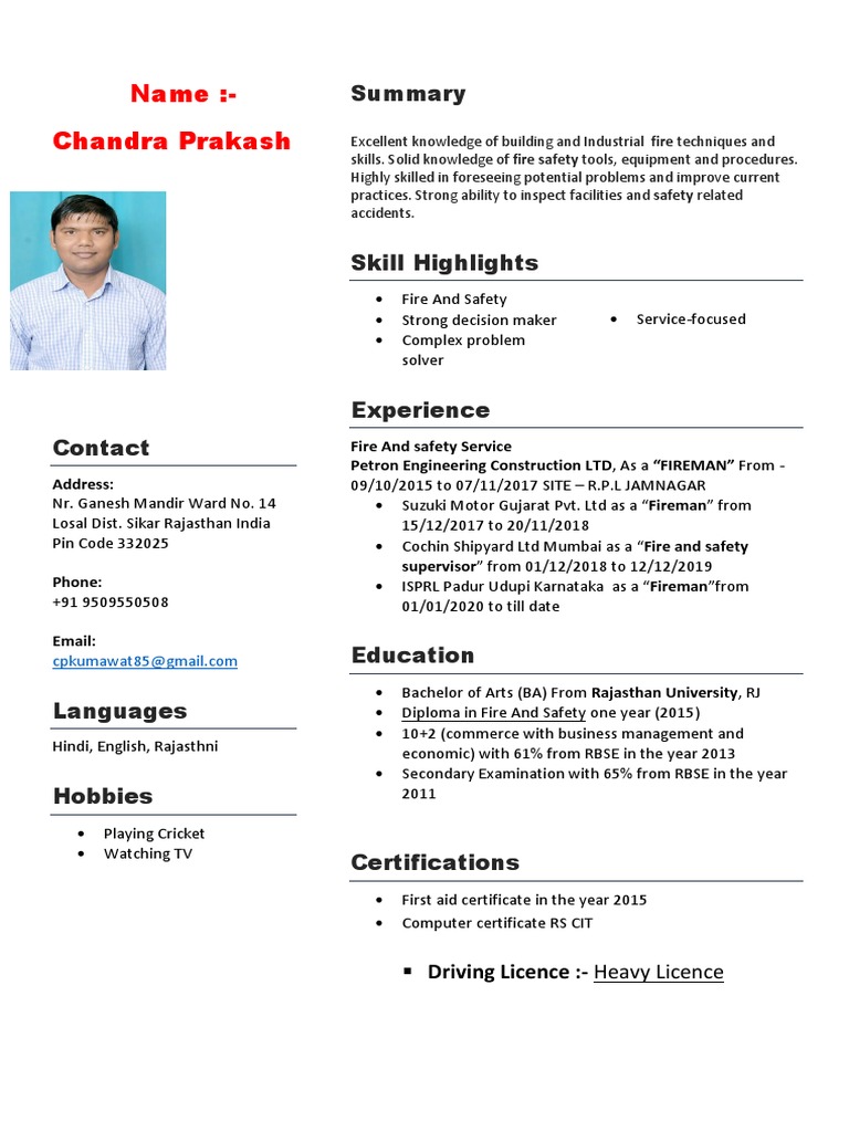 1 CV Chandra Prakash Losal | PDF | Business
