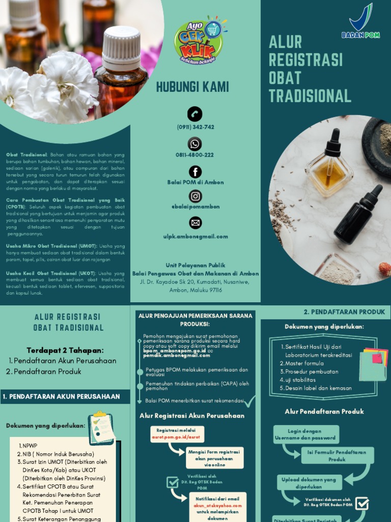 Leaflet Alur Registrasi Obat Tradisional | PDF