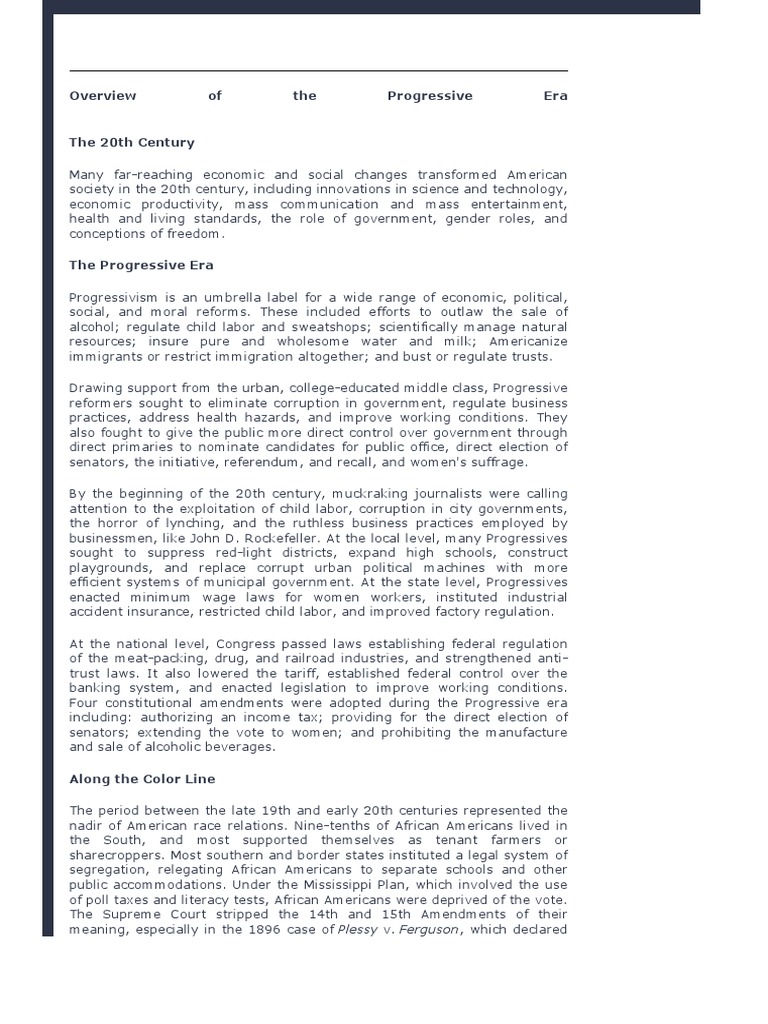 Progressive | PDF | Progressivism In The United States | Progressive Era