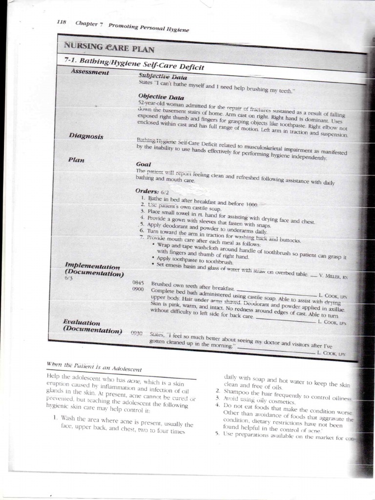 Nursing Care Plan Bathing | PDF