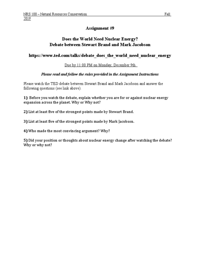 Nuclear Energy Debate Analysis | PDF