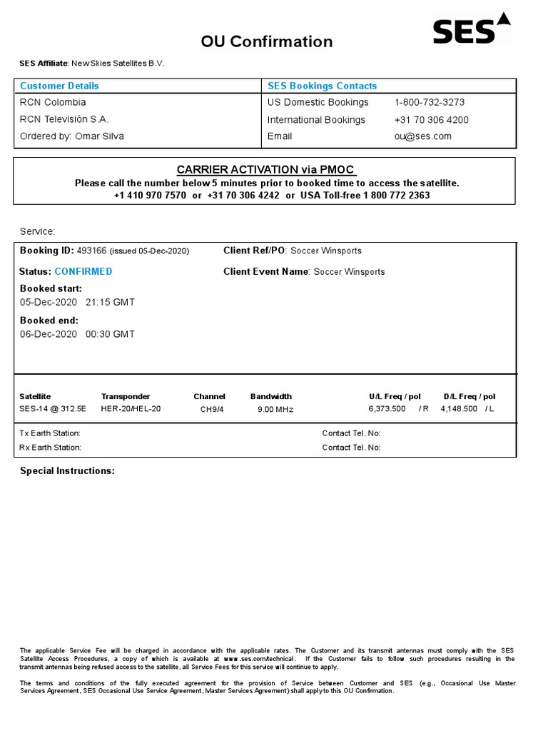 OU Confirmation: Carrier Activation Via Pmoc | PDF