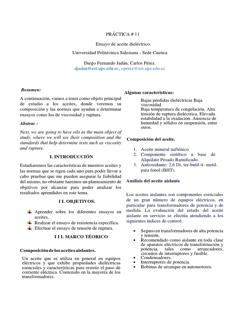 PRÁCTICA11 | PDF | Aislador (Electricidad) | Transformador