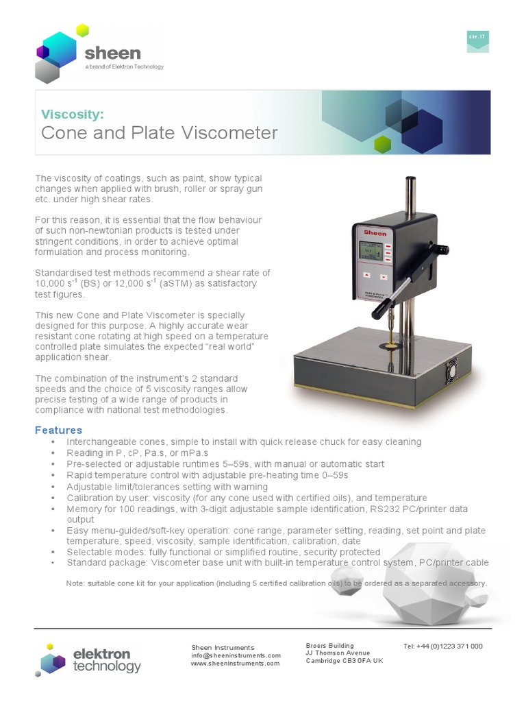 Cone and Plate Viscometer Overview | PDF | Viscosity | Metrology