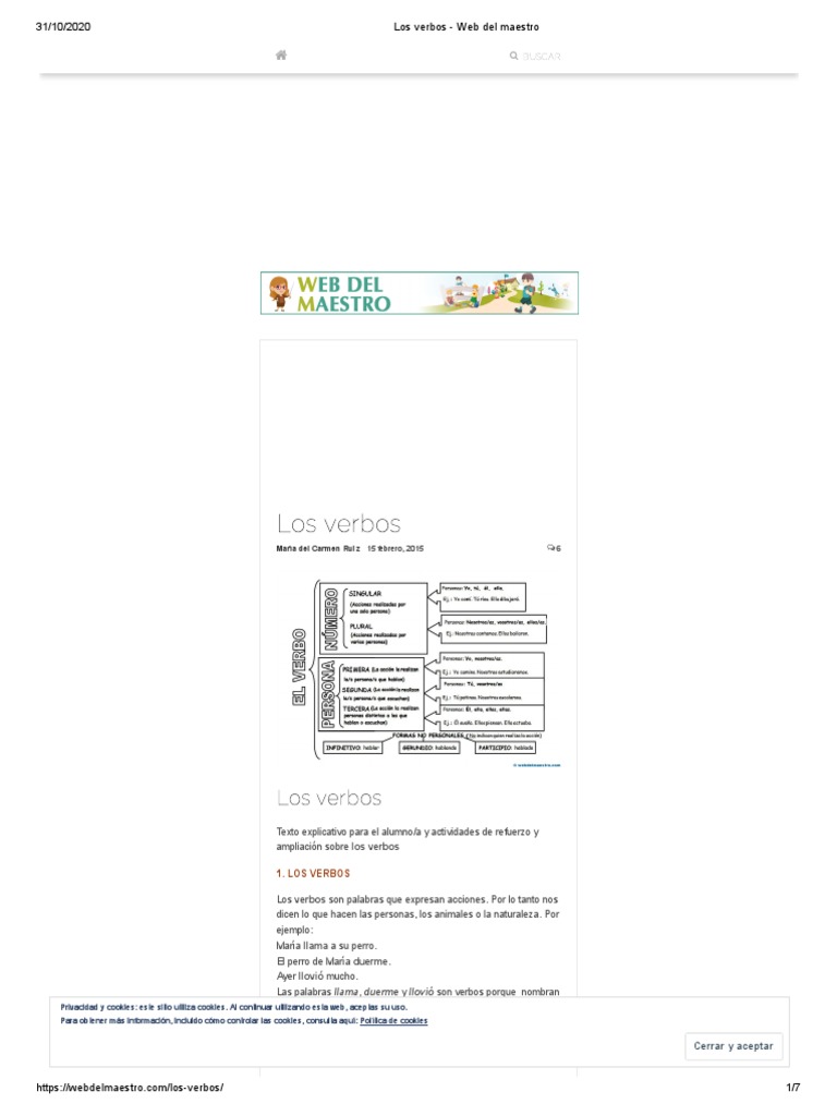 Los Verbos - Web Del Maestro | PDF | Verbo | Cookie HTTP