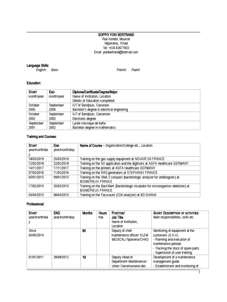MSF CV Template - Web Application 9 0 | PDF | Instrumentation | Biomedical Engineering