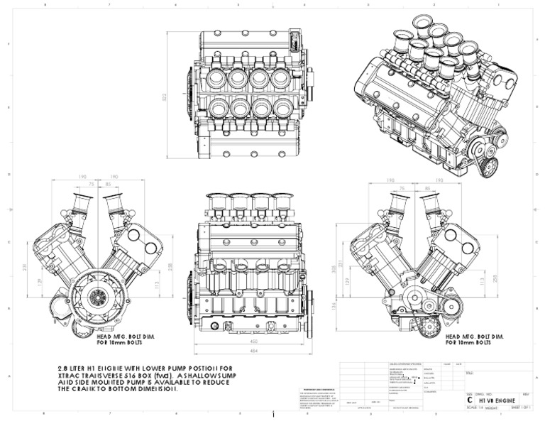 H1 V8 Engine Specifications and Dimensions | PDF