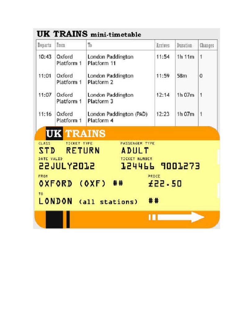 Reading Train Timetable A1 | PDF