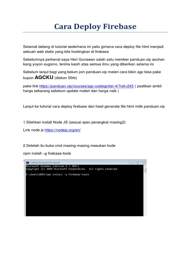 Tutorial Deploy Firebase HTML | PDF