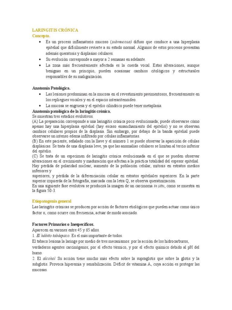 Laringitis Crónica: Causas y Tratamiento | PDF | Tuberculosis | Laringe