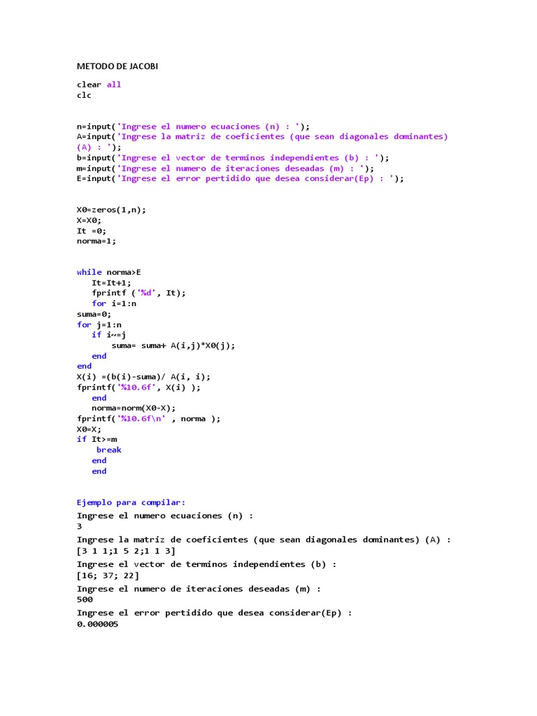 Metodo de Jacobi | PDF | Análisis matemático | Álgebra