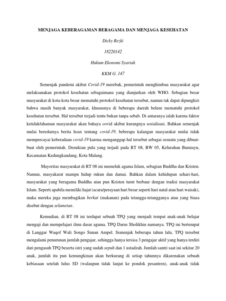 Essai KKM - Dicky Rezki (18220142) PDF | PDF