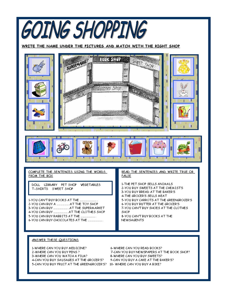 Shopping Activities for Kids | PDF
