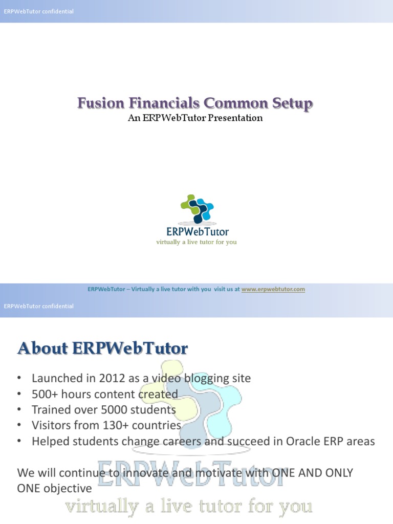 Fusion Financials Common Setup: An Erpwebtutor Presentation | PDF | Accounts Payable | Cloud ...