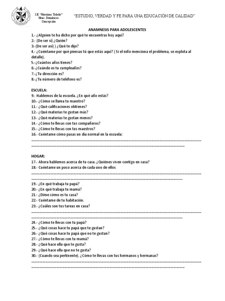 Guia para Entrevista Adolescentes | PDF | Violencia