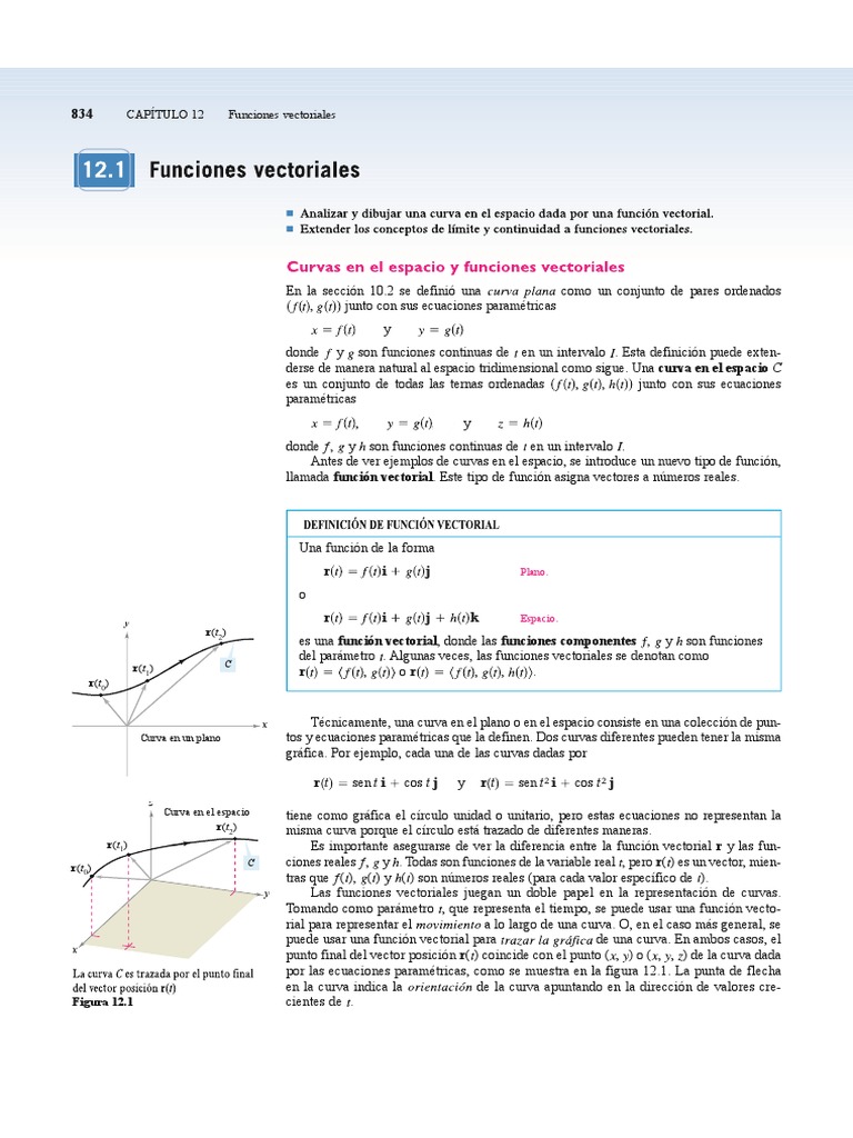 Funciones Vectoriales | PDF | Función continua | Vector Euclidiano