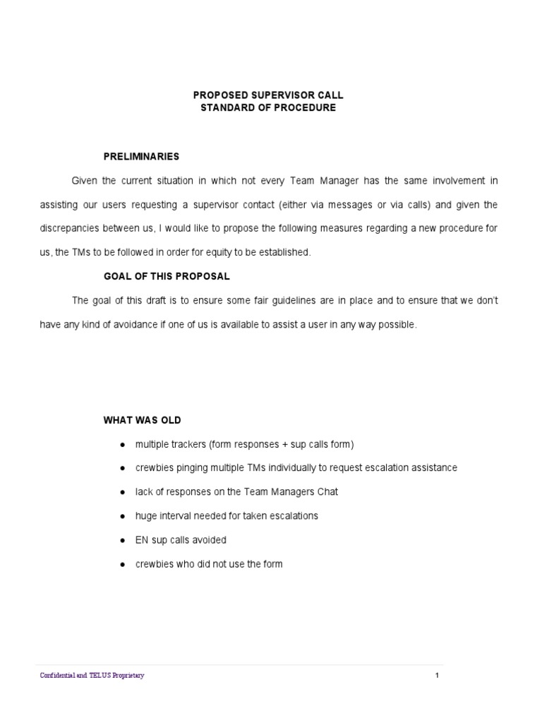 SOP Sup Calls | PDF | Communication | Business