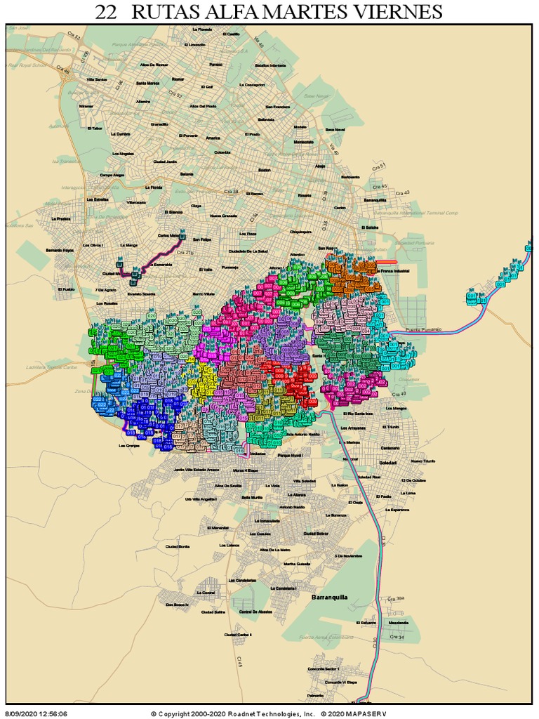 Roadnet Map ALFA MARTES VIERNES | PDF