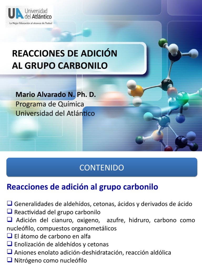 Adición Nucleofílica al Grupo Carbonilo | PDF | Cetona | Tiol