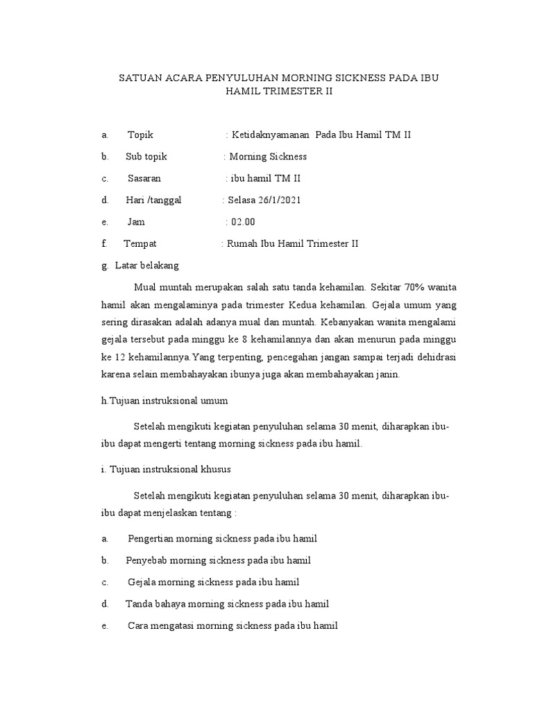 Sap Morning Sickness | PDF