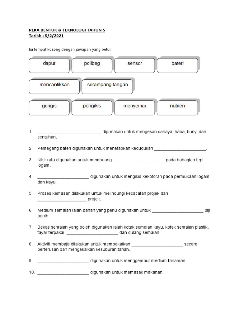 Latihan RBT Tahun 5 | PDF