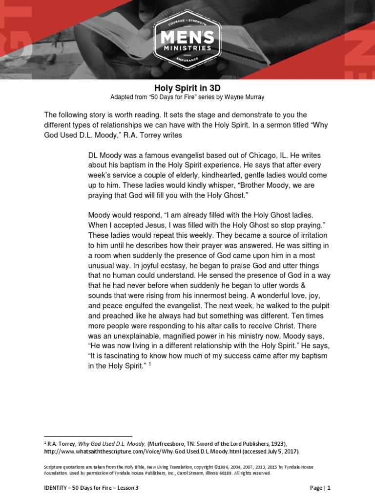 Lesson 3 Holy Spirit in 3D | PDF | Baptism | Paul The Apostle