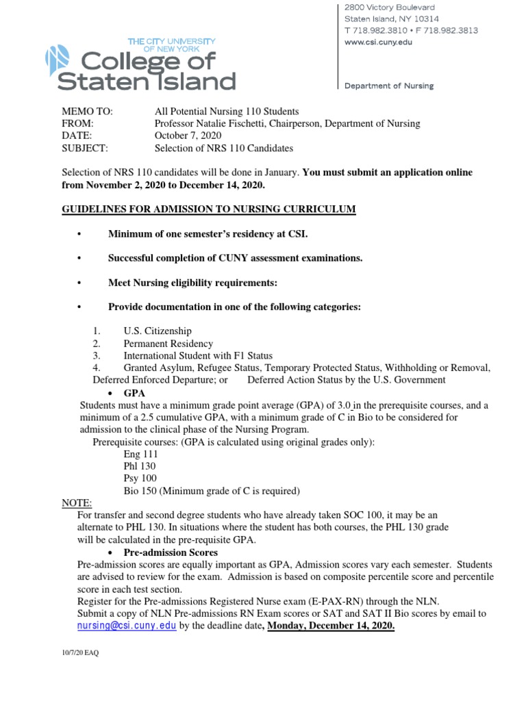 Guid Lines | PDF | University And College Admission | Nursing