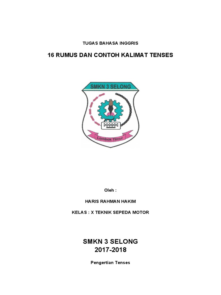 16 Rumus Dan Contoh Kalimat Tenses | PDF