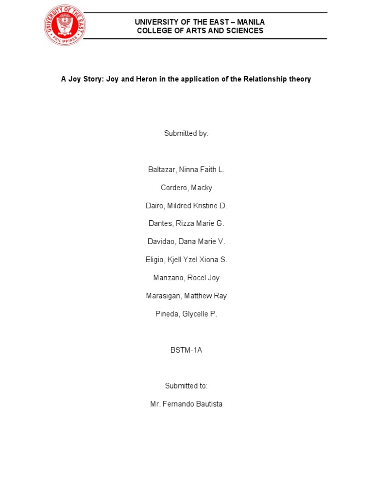 Joy and Heron in The Application of The Relationship Theory | PDF ...