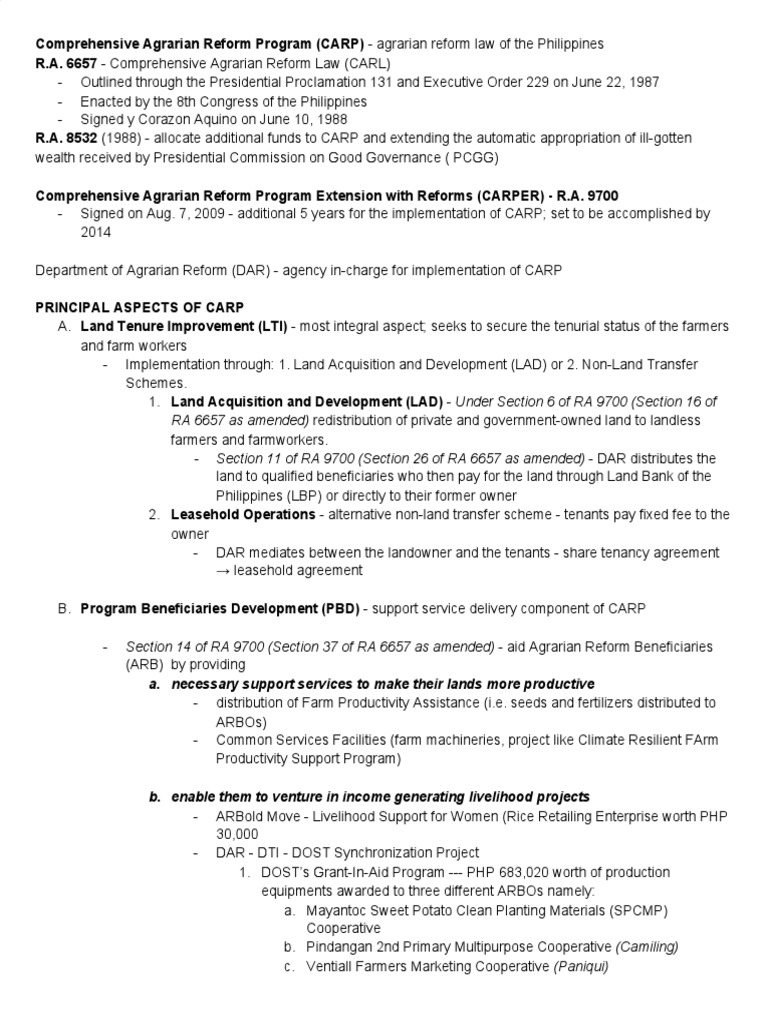 DAR Interview Prep | PDF | Land Law | Agriculture