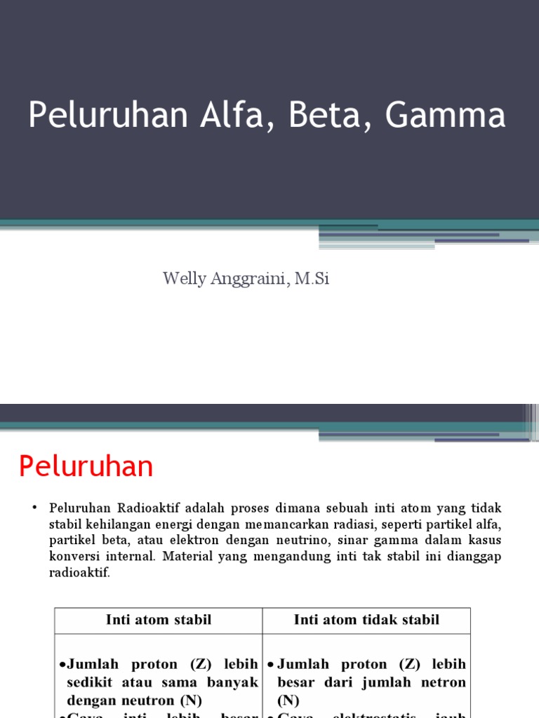 Peluruhan Alfa, Beta, Gamma | PDF