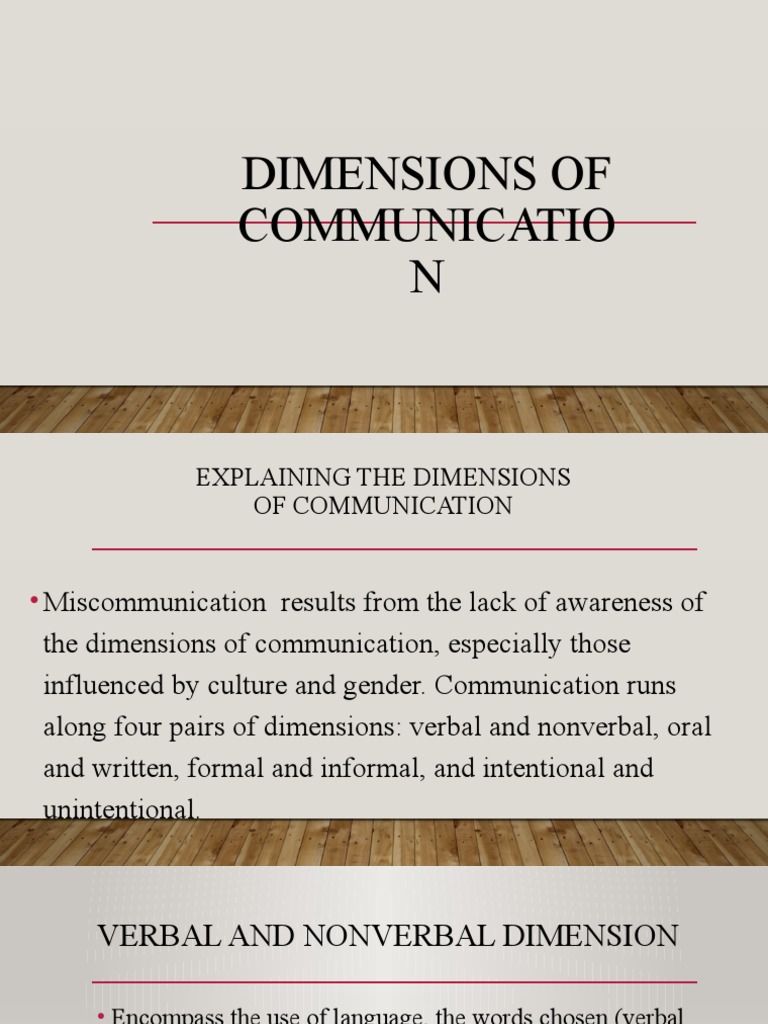 Lesson 4 Dimensions of Communication | PDF | Nonverbal Communication ...