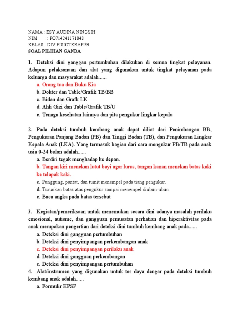 Esy Soal Tumbuh Kmbang | PDF | Pengembangan Diri | Kesehatan Holistik