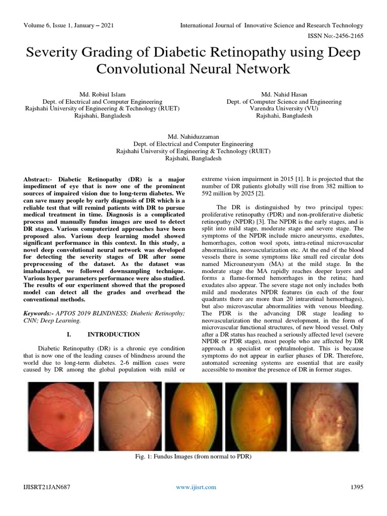 Severity Grading of Diabetic Retinopathy Using Deep Convolutional Neural Network | PDF ...
