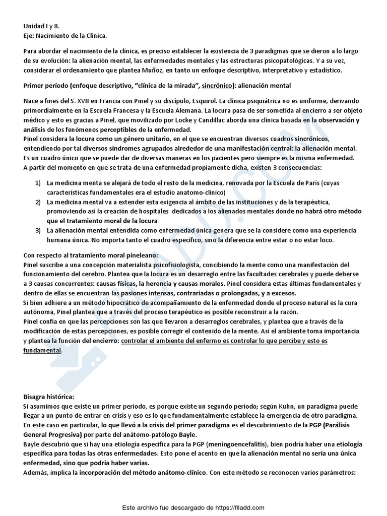 Resumen - Unidad I y II | PDF | Mente inconsciente | Psicoanálisis