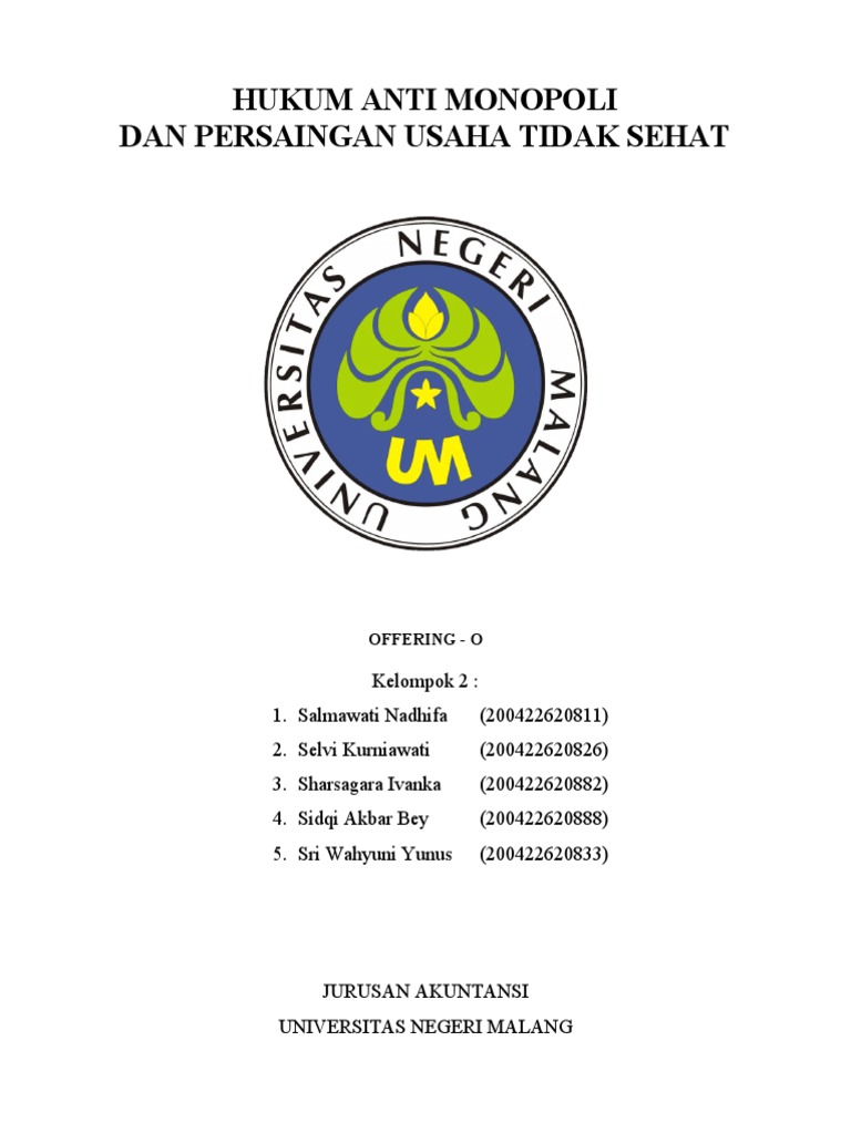 Hukum Anti Monopoli Dan Persaingan Usaha Tidak Sehat | PDF