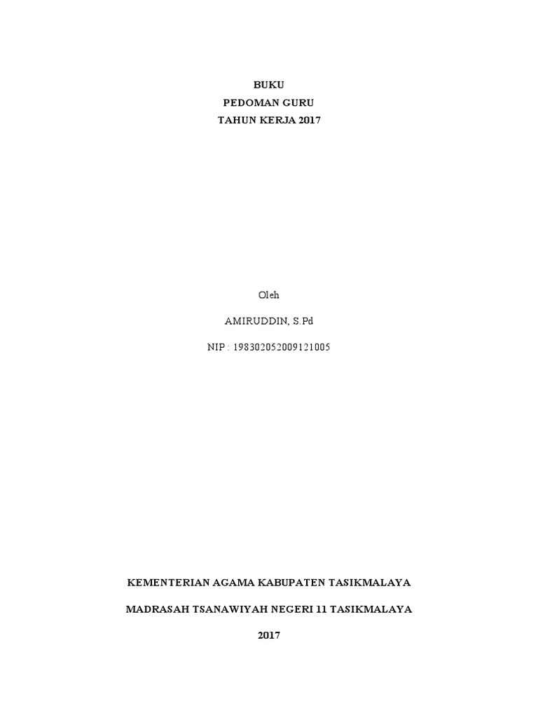 Contoh Buku Pedoman Guru | PDF