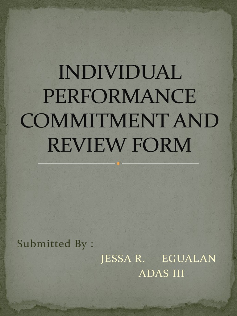 Individual Performance Review Form | PDF