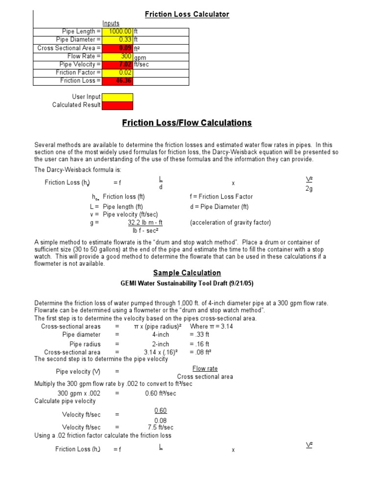 Friction Loss Flow | PDF | Flow Measurement | Soft Matter