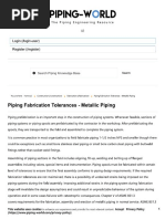 Tolerances For Pipe Fabrication | PDF | Pipe (Fluid Conveyance ...