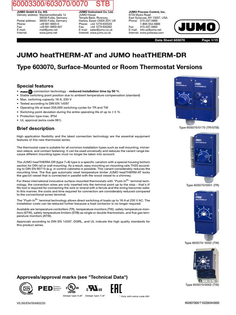 Jumo 60003300-603070-0070 | PDF | Switch | Fax