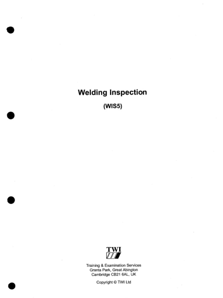 (WIS5) Welding Inspection Notes | PDF