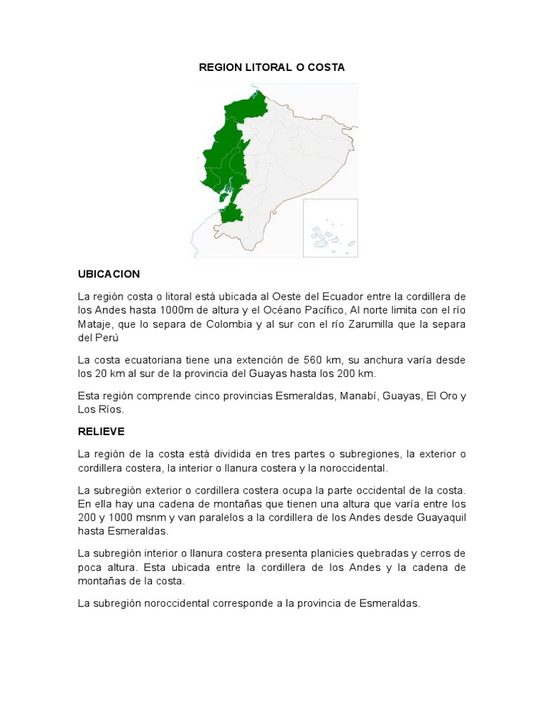 Region Litoral o Costa | PDF