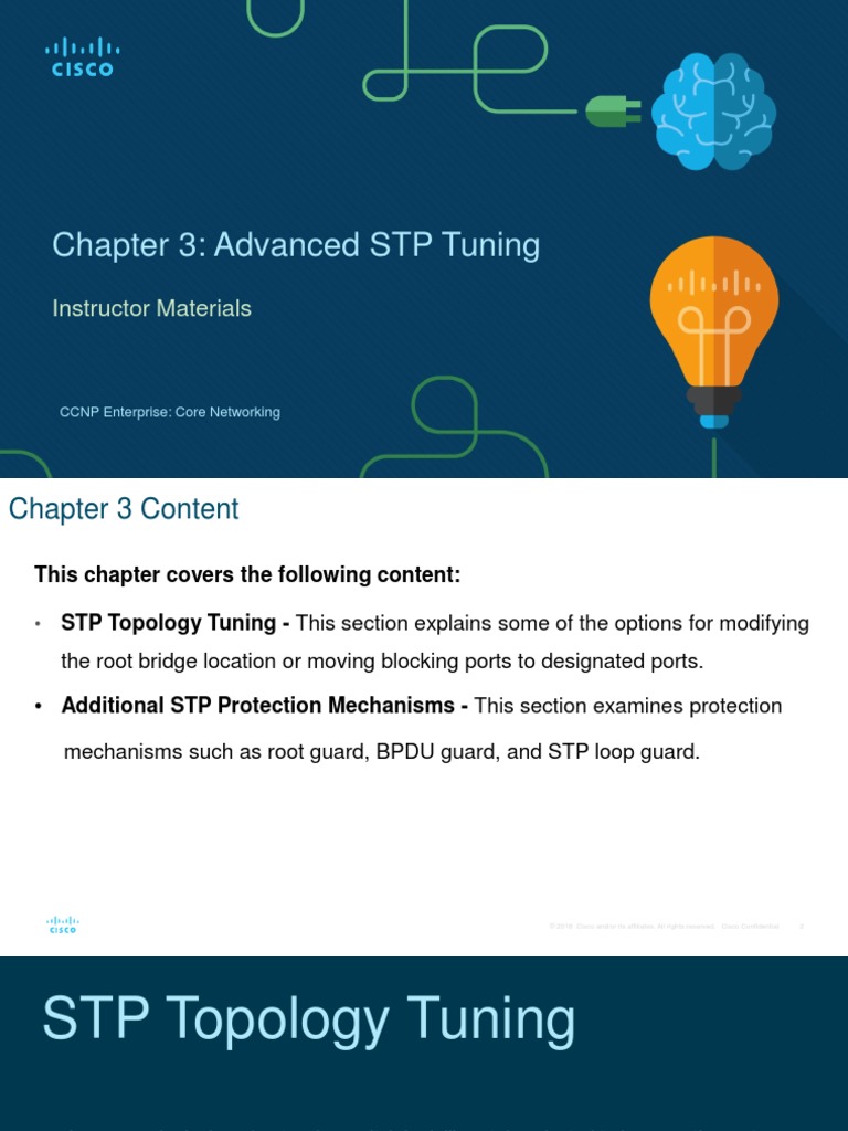 ENCOR - Chapter - 3 - Advanced STP Tuning | PDF | Data Transmission | Internet Standards