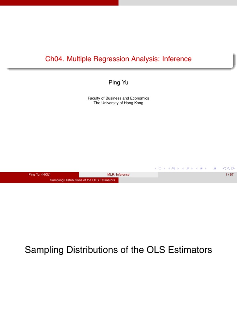 Ch04 - MLR Inference - Ver2 | PDF | Ordinary Least Squares ...