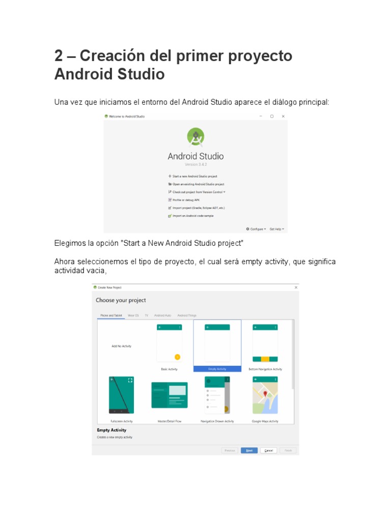 Crear Proyecto Android Studio Básico | PDF
