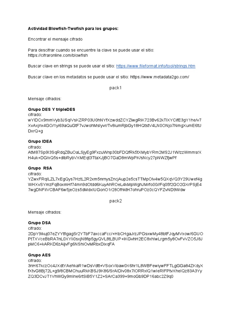Actividad - Blowfish - Twofish | PDF