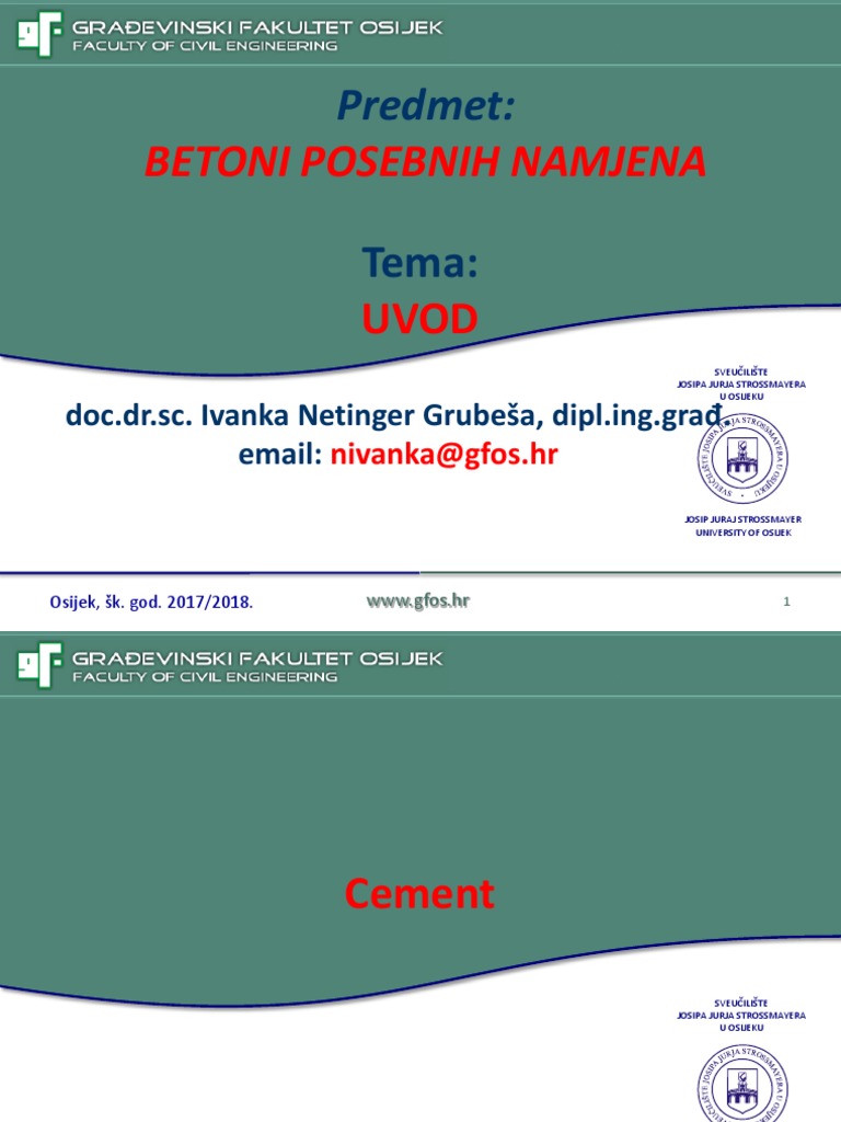 Betoni Posebnih Namjena 1 | PDF