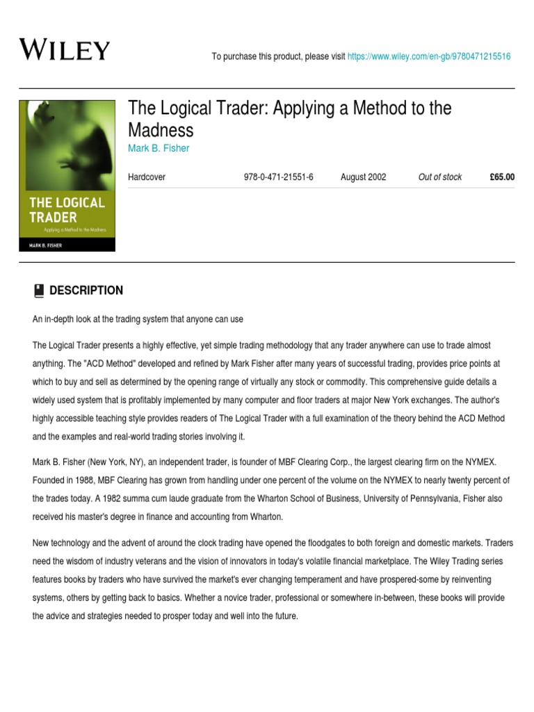 Wiley - The Logical Trader - Applying A Method To The Madness - 978-0 ...