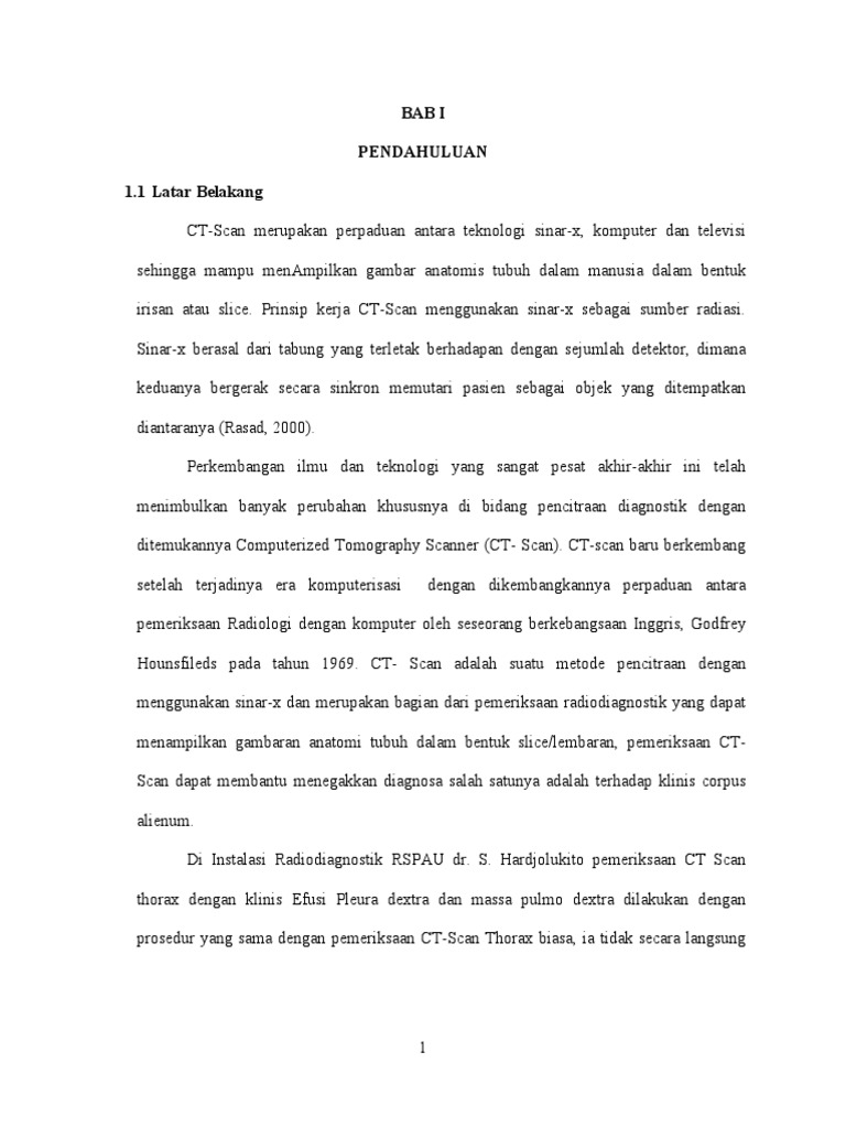 CT Scan Thorax Efusi Pleura | PDF